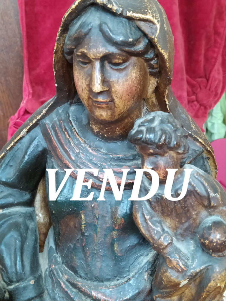 Statue en bois 18ème représentant Saint-Anne - Fanelli curiosités ...